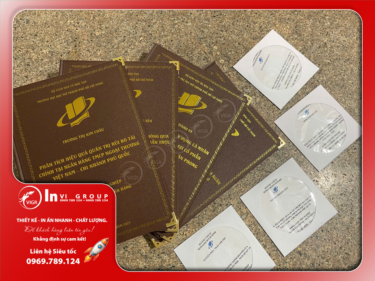 In Bìa Mạ Vàng Đại Học Mở Lấy Liền