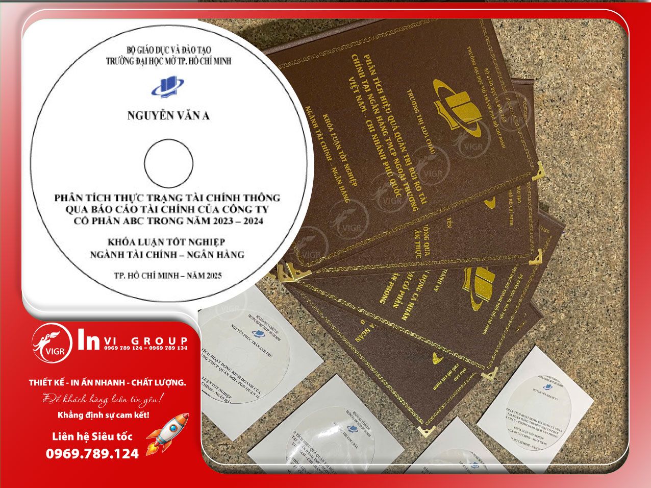 In Bìa Mạ Vàng Đại Học Mở Lấy Liền